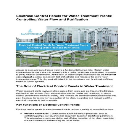 Electrical Control Panels for Water Treatment Plants_ Controlling Water Flow and Purification.docx