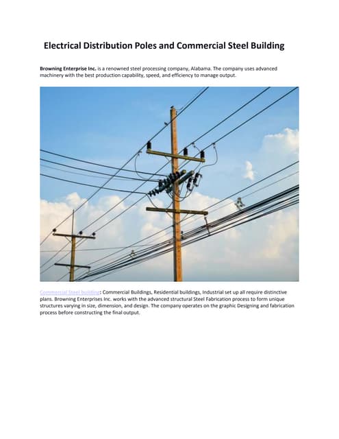 Electricity and Steel Utility Pole Manufacturers in USA | PDF