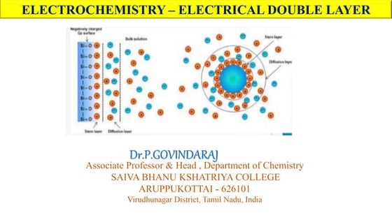 Electrical double layer | PPTX | Chemistry | Science