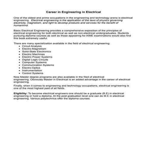 Electrical Engineering | PDF