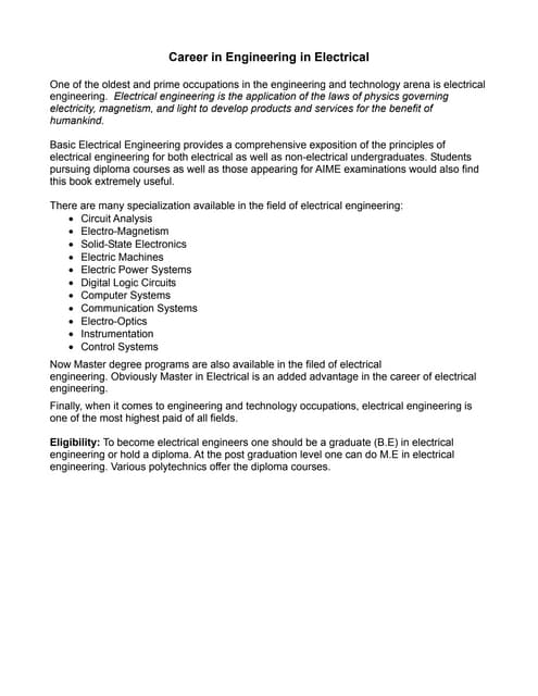 Electrical Engineering | PPT