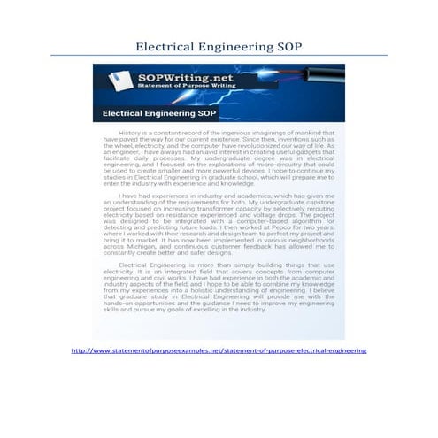 Electrical Engineering SOP | PDF