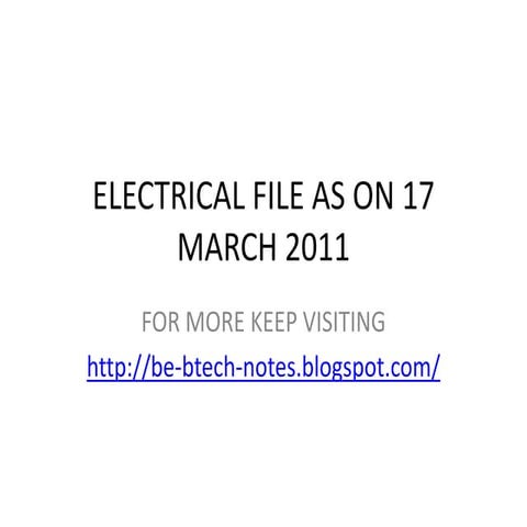 Electrical file | PPT