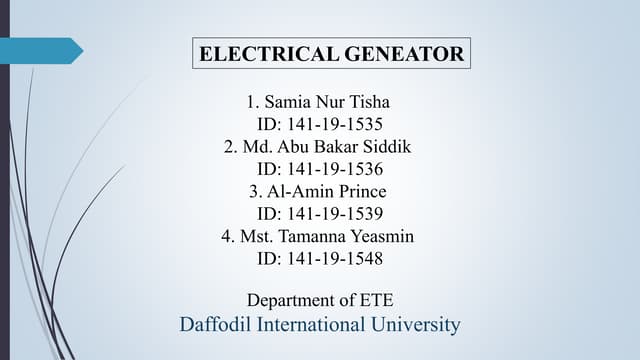 Generators | PPT
