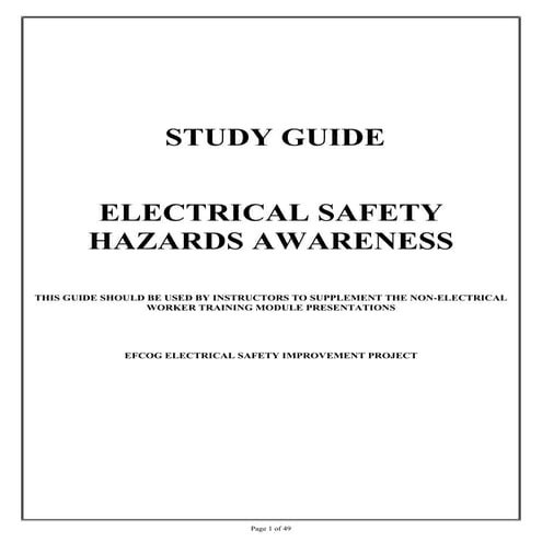 Electrical hazard awareness_study_guide | PDF
