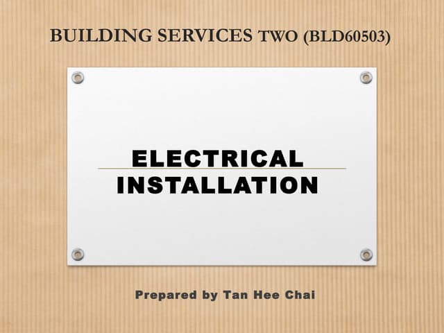 Design considerations of electrical installations | PPT