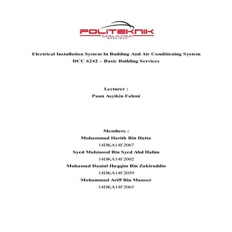 Electrical installation system in building and air conditioning system ...