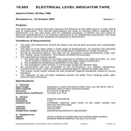 Electrical level indicator tape | PDF