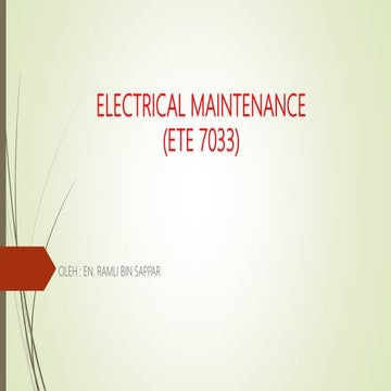 Electrical maintenance | PPTX
