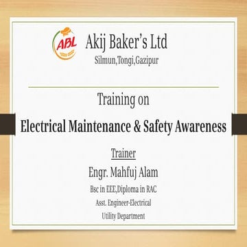 Comprehensive Electrical Maintenance and Safety Awareness Training for ...