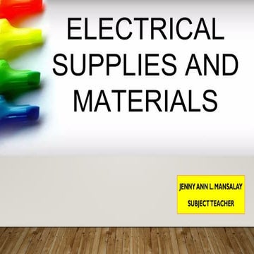EIM 9 ELECTRICAL MATERIALS USAGE AND MEANING | PPTX