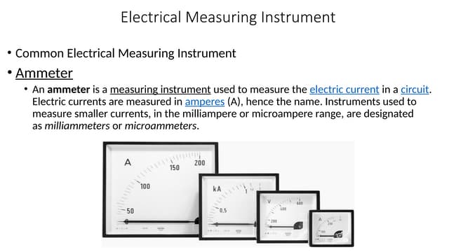 Electrical measuring instruments | PPTX