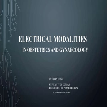 Electrical modalities in obg | PPTX