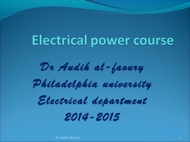 Ee 1351 power system analysis | PDF