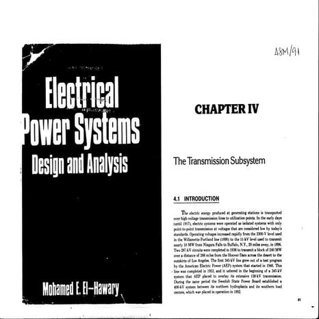 Electrical power systems design and analysis mohamed e. el-hawary | PDF