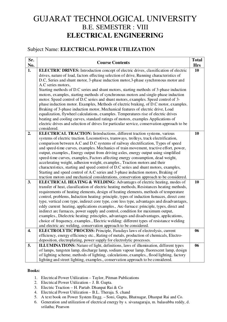Electrical Power Utilization