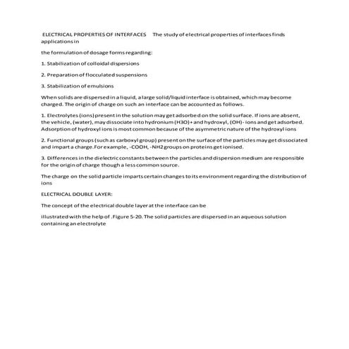 Electrical Properties Of Interfaces | DOC