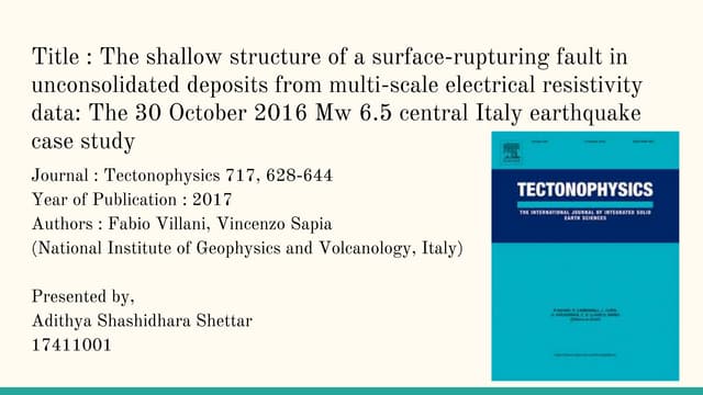 Fault Zone Detection Using Electrical Prospecting Resistivity Method