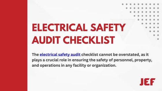 Electrical safety audit for risk management | PPTX