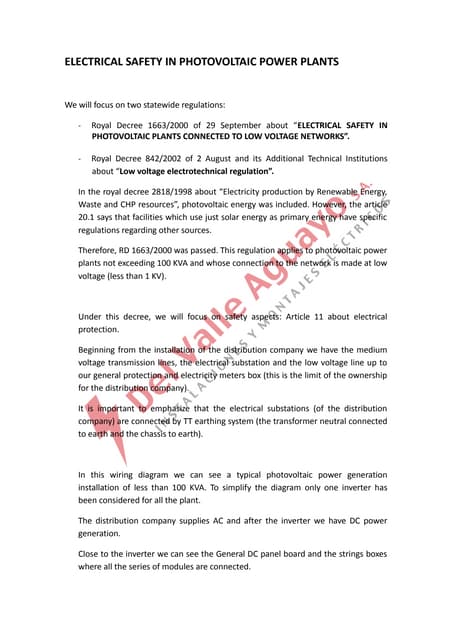 Electrical safety in photovoltaic plants | PPT