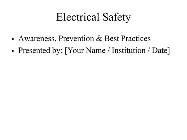 ELECTRICAL-HAZARD AND SAFETY PRECAUTIONS | PDF