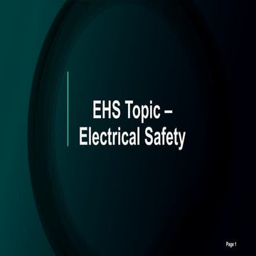 Electrical Safety Training Slides For Worker | PPTX