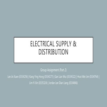 Electrical supply & distribution | PPTX
