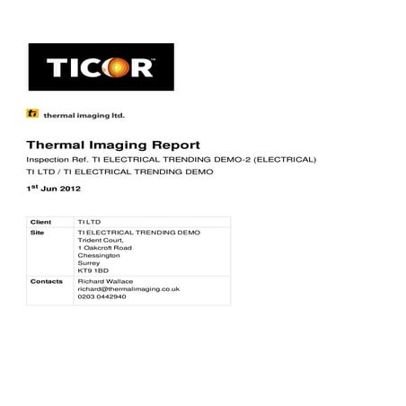 Electrical Thermal Imaging Report TICOR | PDF