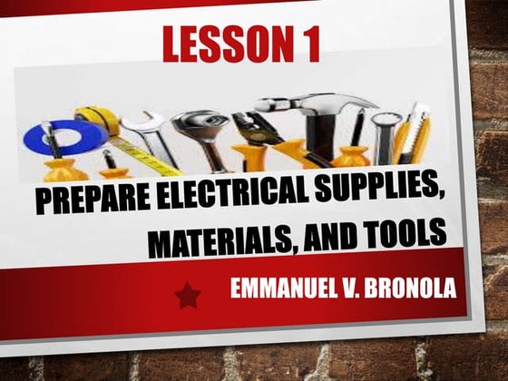 Basic Maintenance of Electrical Tools and Equipment.pptx | Woodworking ...
