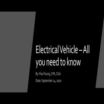 EV Vehicles - Analysis and Commentary | PPTX