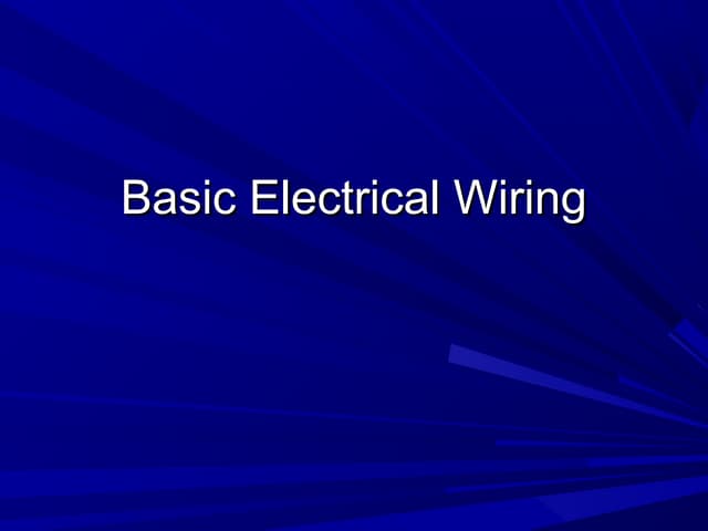 Electrical Installation in Buildings | PPTX