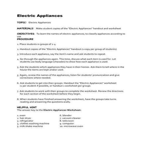 Electric appliances | PDF | Home Appliances | Home & Garden