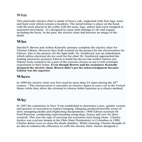 Electric Chair | PDF