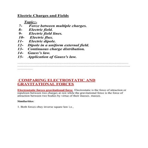 Electric charges and fields | PDF