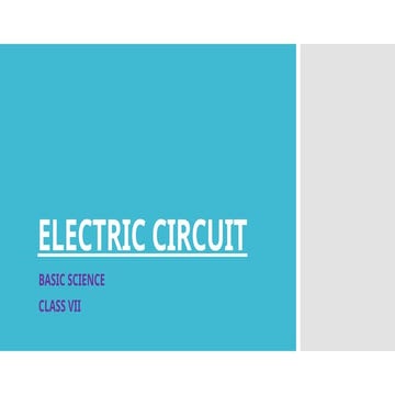 An electric circuit is a closed path of electrical components | PPTX