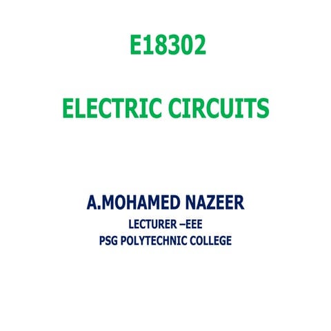 Electric circuits.pptx | Computer Networking | Computing