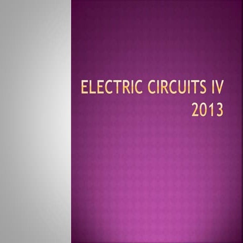 Electric circuits i | PPTX