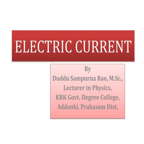 Electric current | PPTX