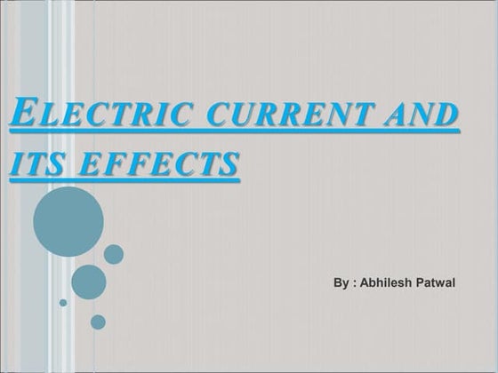Electricity and Circuits Class 6 | PPTX