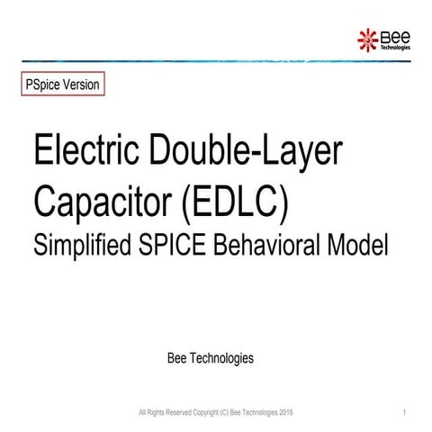 Electric Double-Layer Capacitor(EDLC) of Simple Model using PSpice | PPT