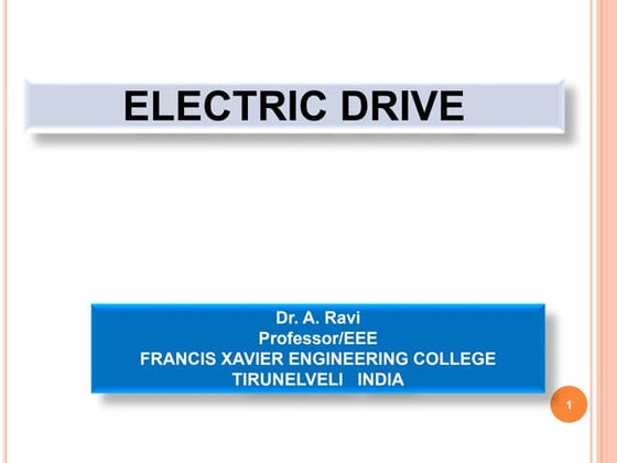 Electrical drives and control | PPTX
