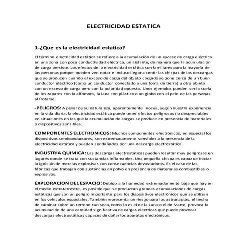 Presentación electricidad estatica | PPTX