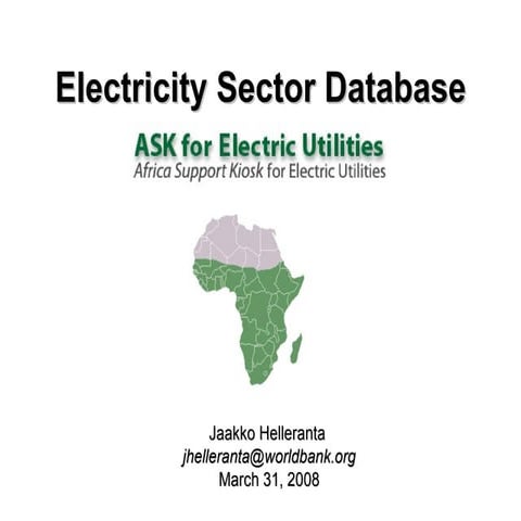 Electricity Sector Database Presentation | PPT