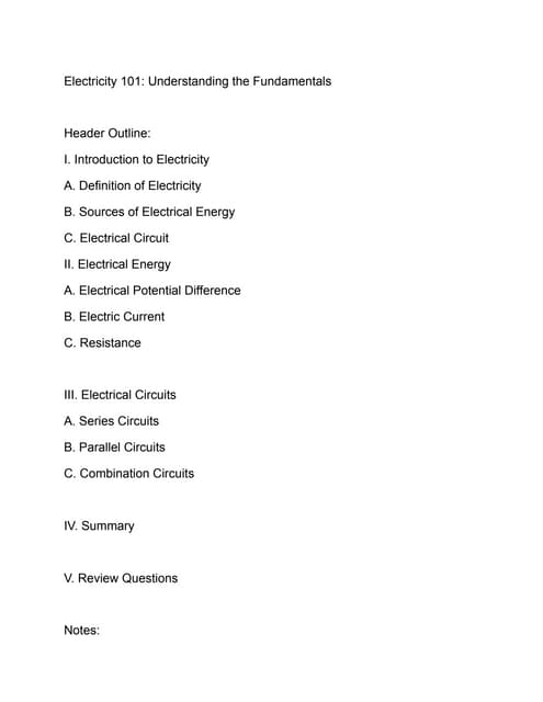 Presentation on electric circuit | PPTX | Computer Networking | Computing