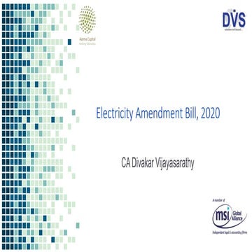 Electricity Amendment Bill, 2020 | PPTX