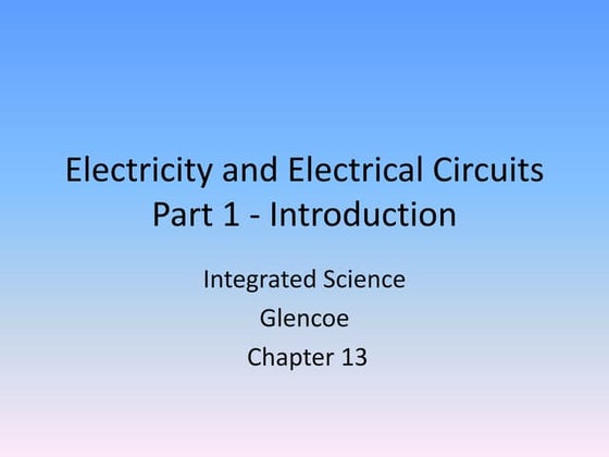 Electricity and Circuits for Grade 9 students | PPT
