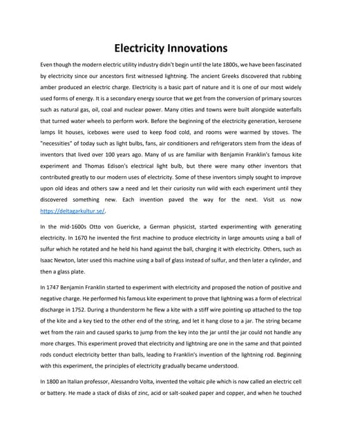 History of Electricity | PPTX | Physics | Science