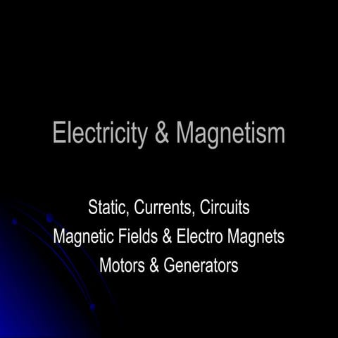 Electricity, magnetism and electromagnetism | PPT