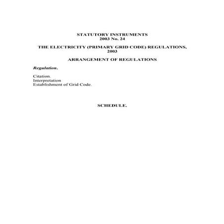 Electricity primary grid_code_regulations_2003 | PDF