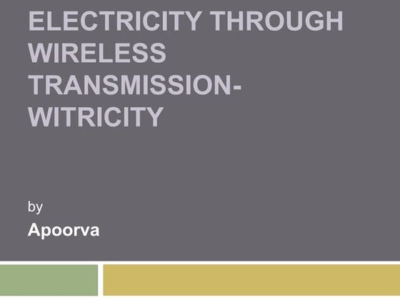 Wireless electricity | PPTX | Physics | Science